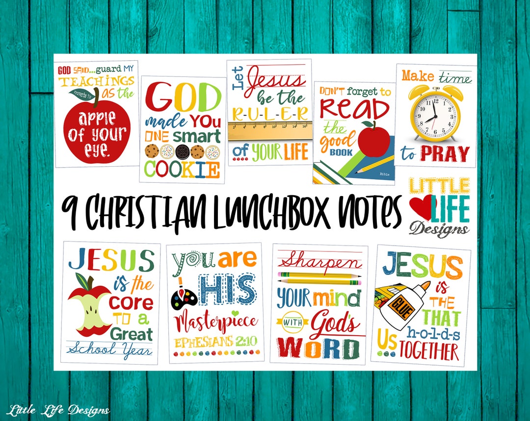 Christian Lunchbox Notes for Kids. Printable Lunch Notes. Inspirational ...