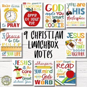 Christian Lunchbox Notes for Kids. Printable Lunch Notes. Inspirational ...