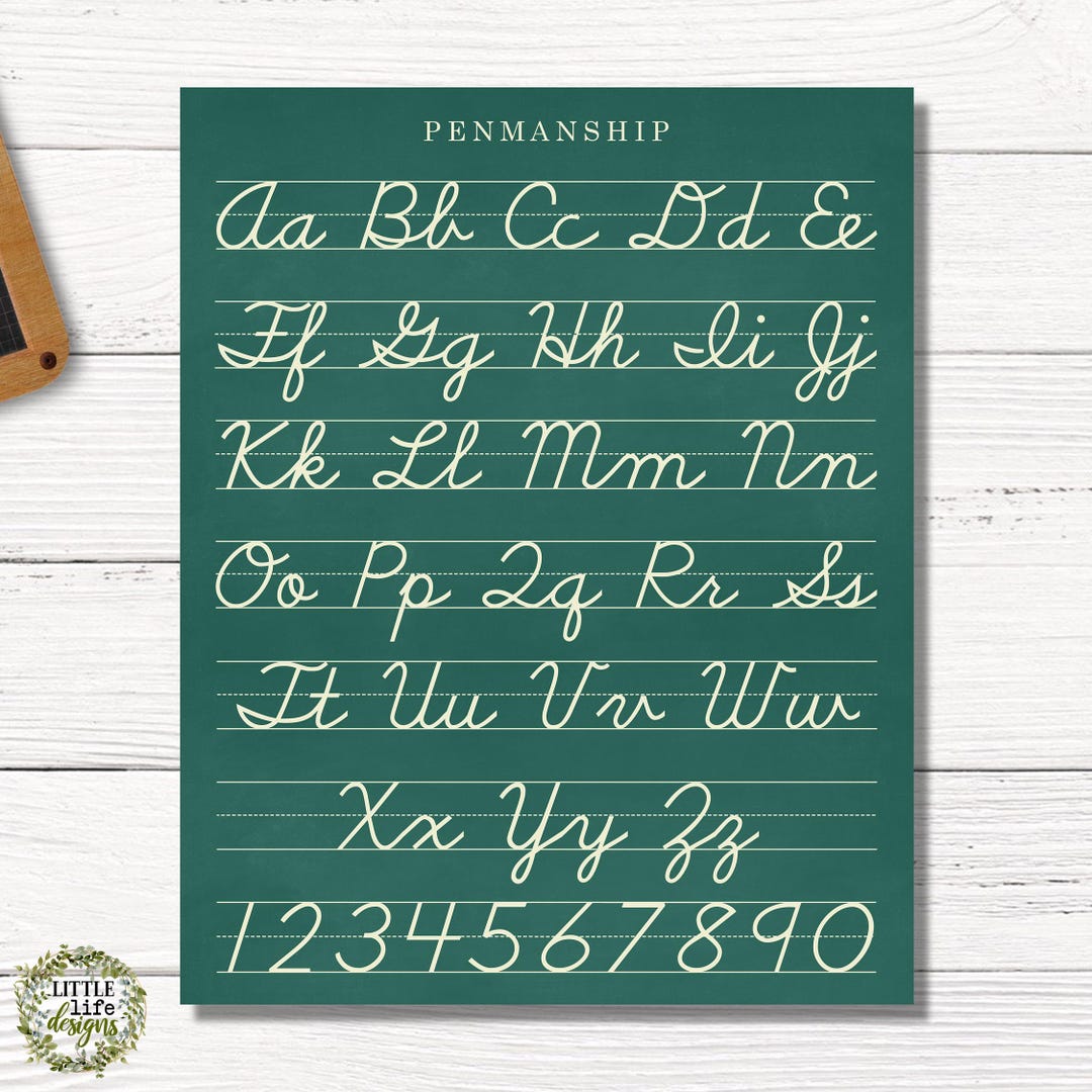 Classroom Decor. Cursive Alphabet Letters. Classroom Sign. Vintage ...