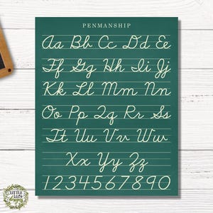 Classroom Decor. Cursive Alphabet Letters. Classroom Sign. Vintage ...