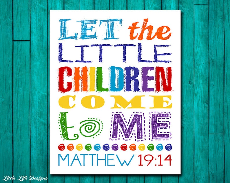 Let the Little Children Come to Me. Matthew 19:14 Childrens - Etsy