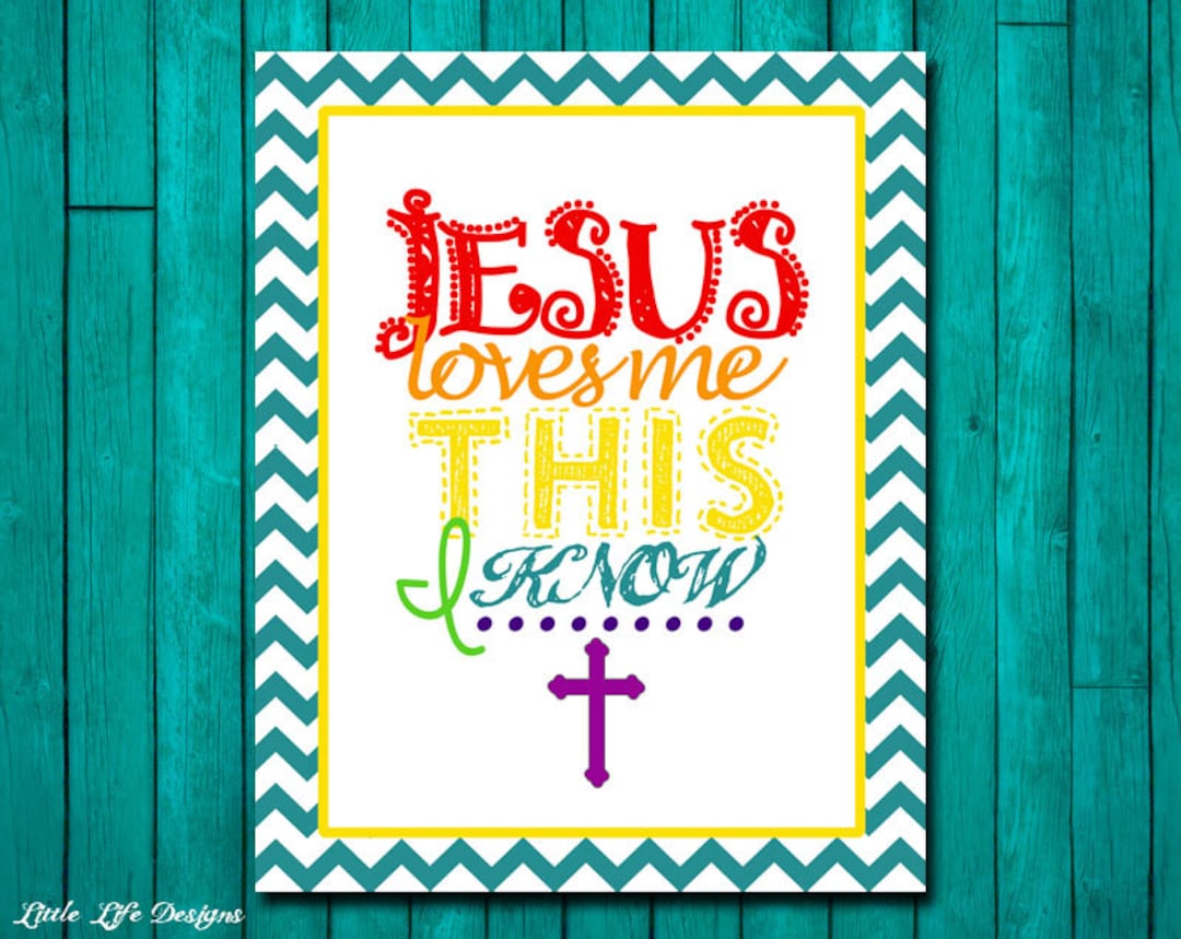 Jesus Loves Me Wall Art. Childrens Decor. Jesus Loves Me This I Know ...