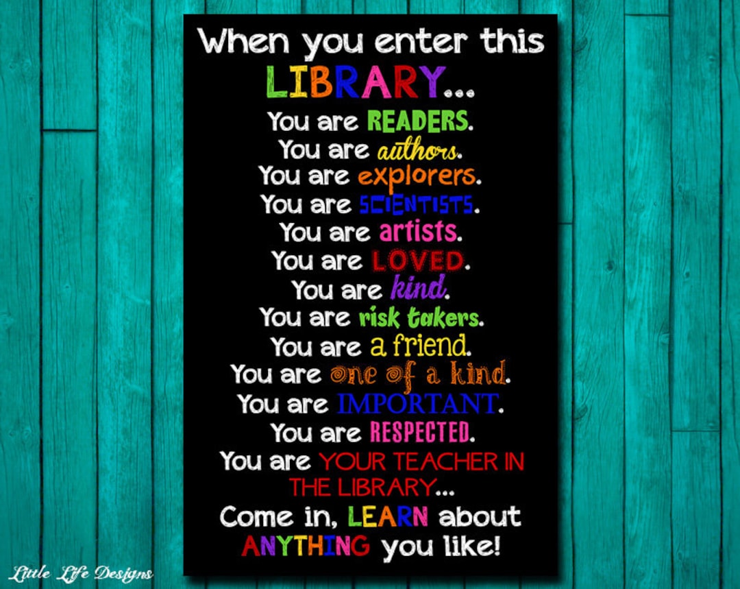 Library Sign. Gift for Librarian. Librarian Gift. Library Decor ...