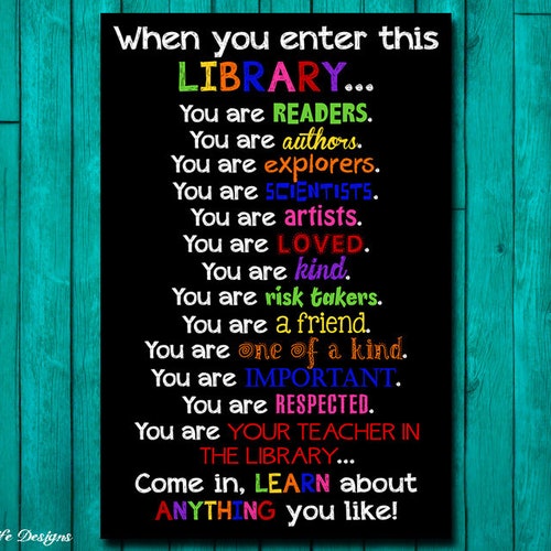 Library Sign. Gift for Librarian. Librarian Gift. Library - Etsy
