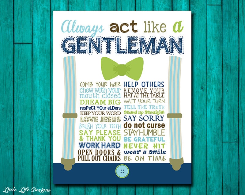 The Rules To Always Being A Gentleman Poster