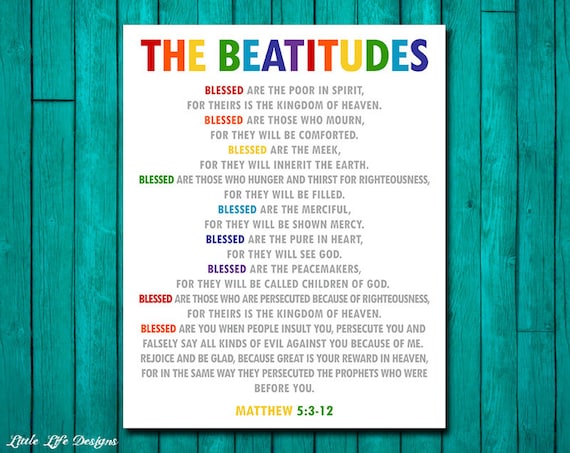 The Beatitudes. Christian Wall Art. Sunday School Decor. - Etsy