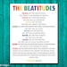 The Beatitudes. Christian Wall Art. Sunday School Decor. Matthew 5:3-12 ...