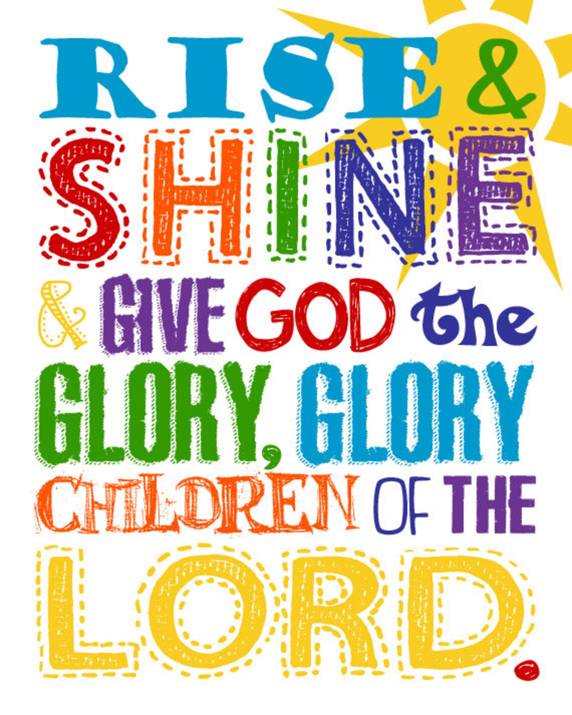 Rise and Shine & Give God the Glory Sign. Childrens Decor. Christian ...