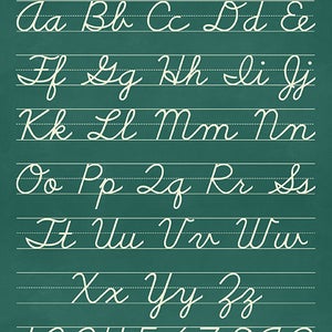 Classroom Decor. Cursive Alphabet Letters. Classroom Sign. Vintage ...