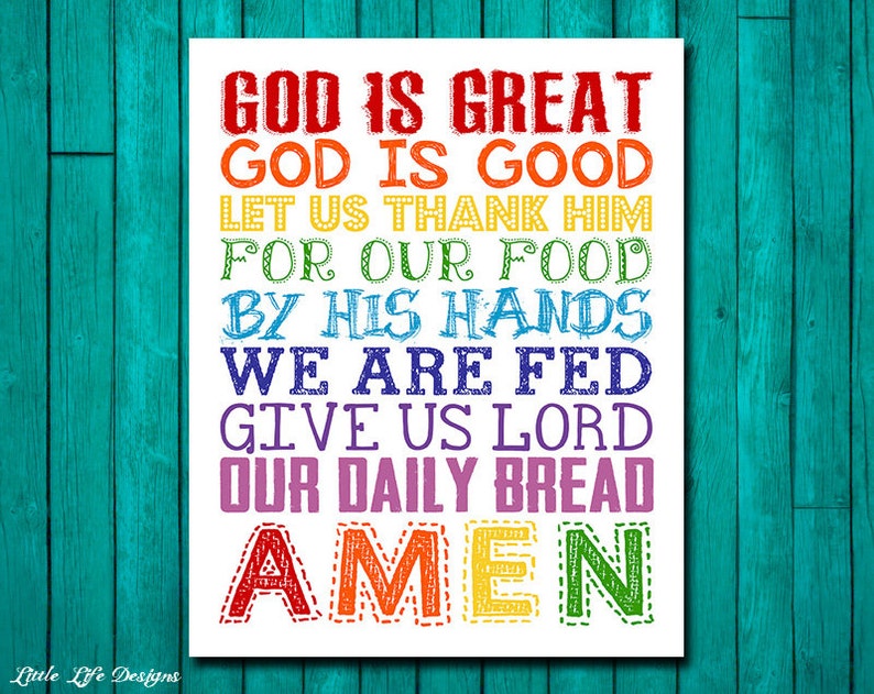 God is Great God is Good. Daily Bread. Dinner Prayer. - Etsy