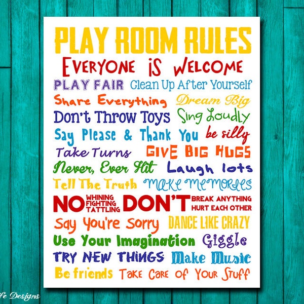 Play Room Rules - Etsy