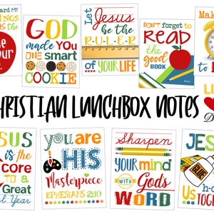 Christian Lunchbox Notes for Kids. Printable Lunch Notes. Inspirational ...