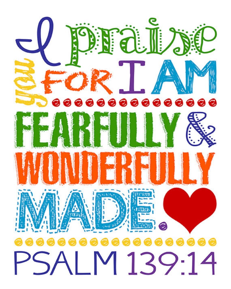 I Praise You for I Am Fearfully and Wonderfully Made Sign - Etsy