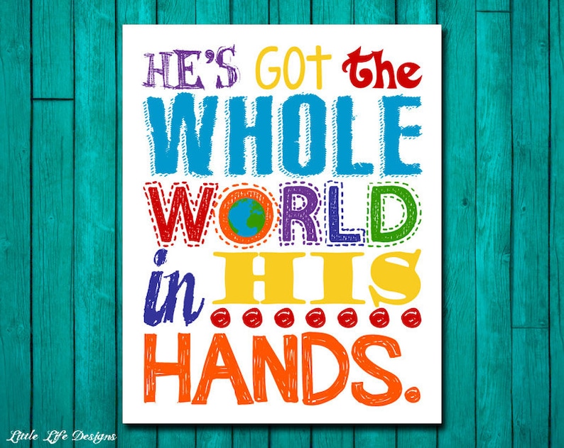 He's Got the Whole World in His Hands. Nursery Decor. Kids - Etsy Canada