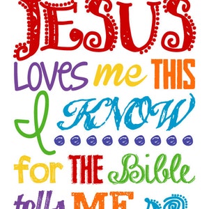 Jesus Loves Me Wall Art. Childrens Decor. Jesus Loves Me This I Know ...