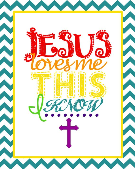 Jesus Loves Me Wall Art. Childrens Decor. Jesus Loves Me This I Know ...