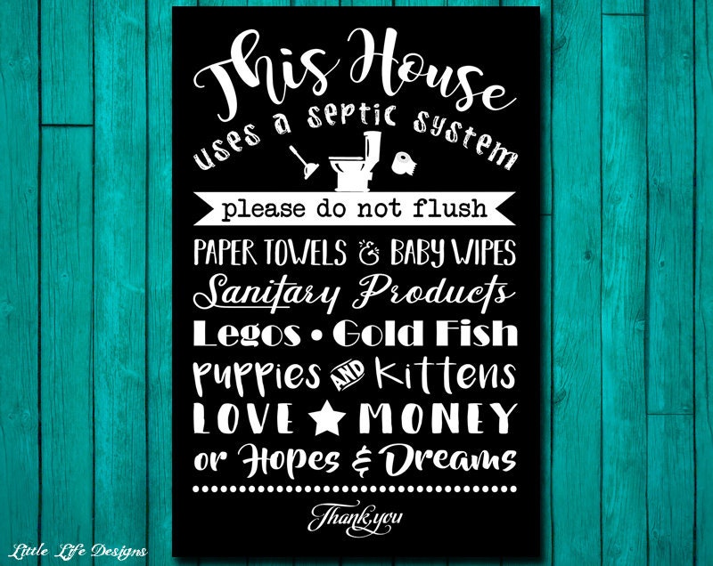 Septic System Bathroom Sign Septic Bathroom Sign Septic Etsy Uk