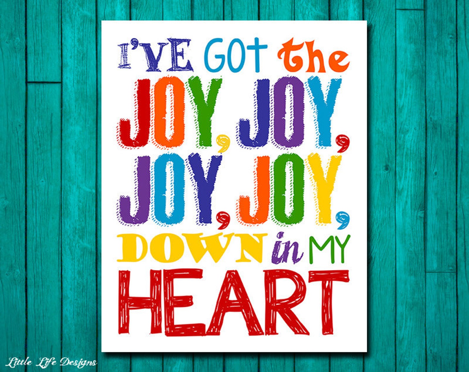 I've Got the JOY Down in My Heart Childrens Decor. Christian Decor ...