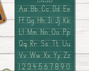 Classroom Decor. Cursive Alphabet Letters. Classroom Sign. Vintage ...