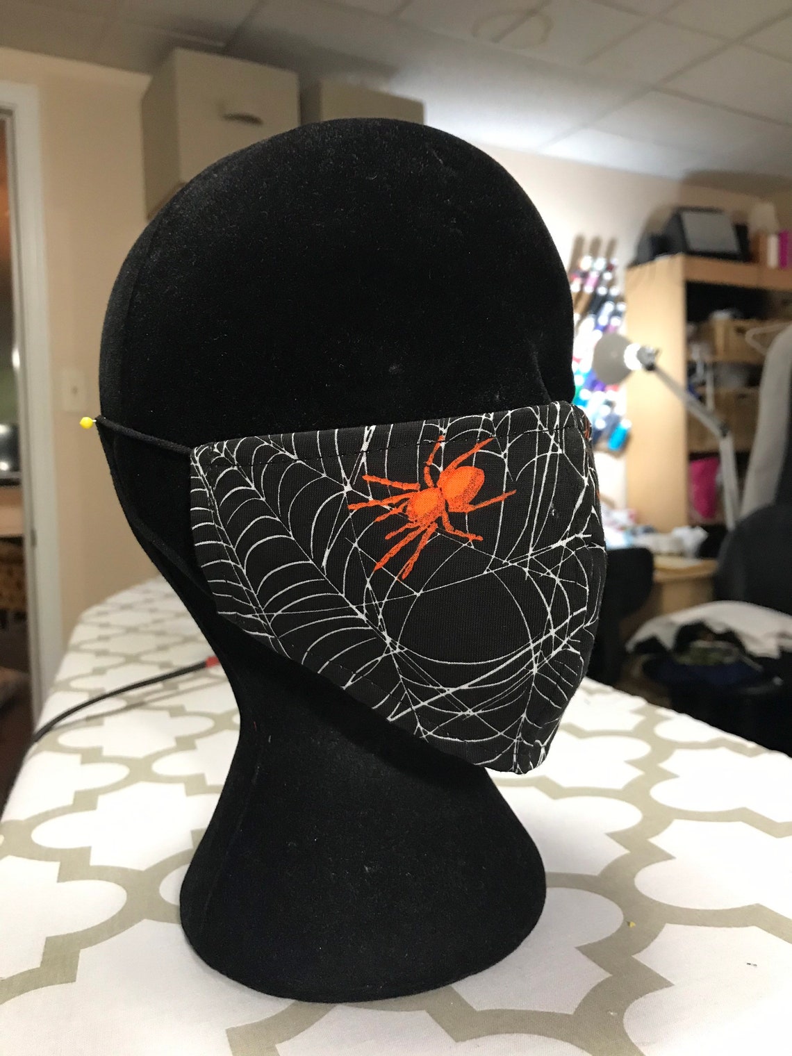 Spider & Web Halloween Face Mask | Etsy