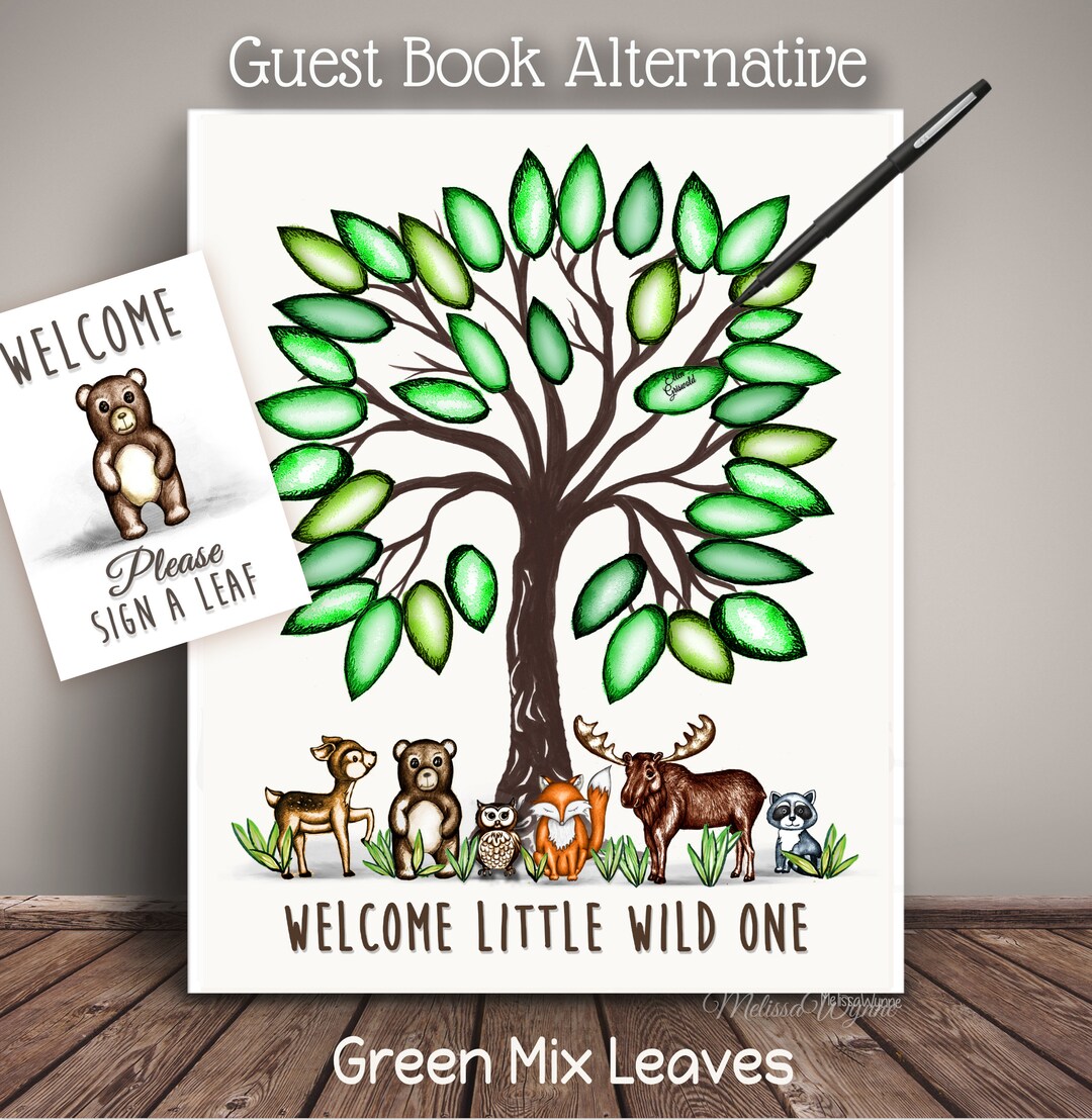 Woodland Guest Book Tree Leaf Sign in Guest Book Alternative Woodland ...