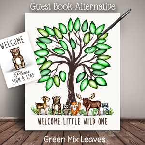 Woodland Guest Book Tree Leaf Sign in Guest Book Alternative Woodland ...