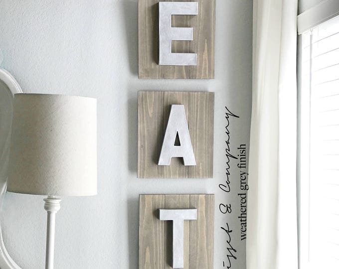 Eat Sign Kitchen Sign Wood Sign Rustic Eat Sign Eat Letters Eat Signs ...