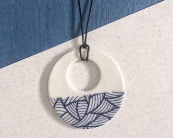 Porcelain Pendant | Etsy