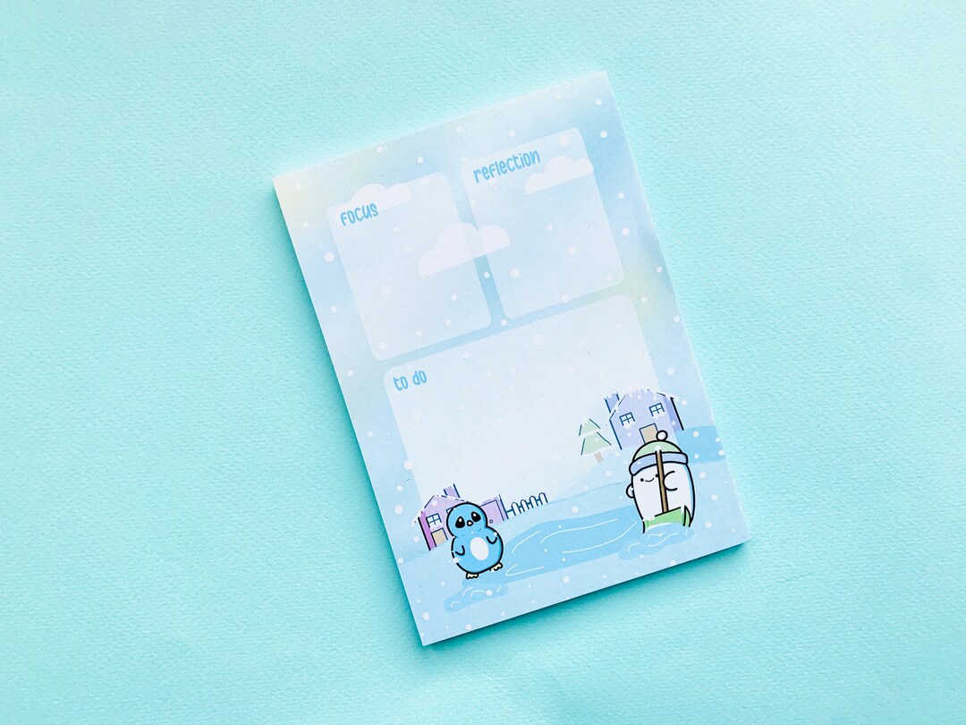 Kawaii A6 Notepad Flump Winter Pad Hand Drawn Character Kawaii Notepad ...