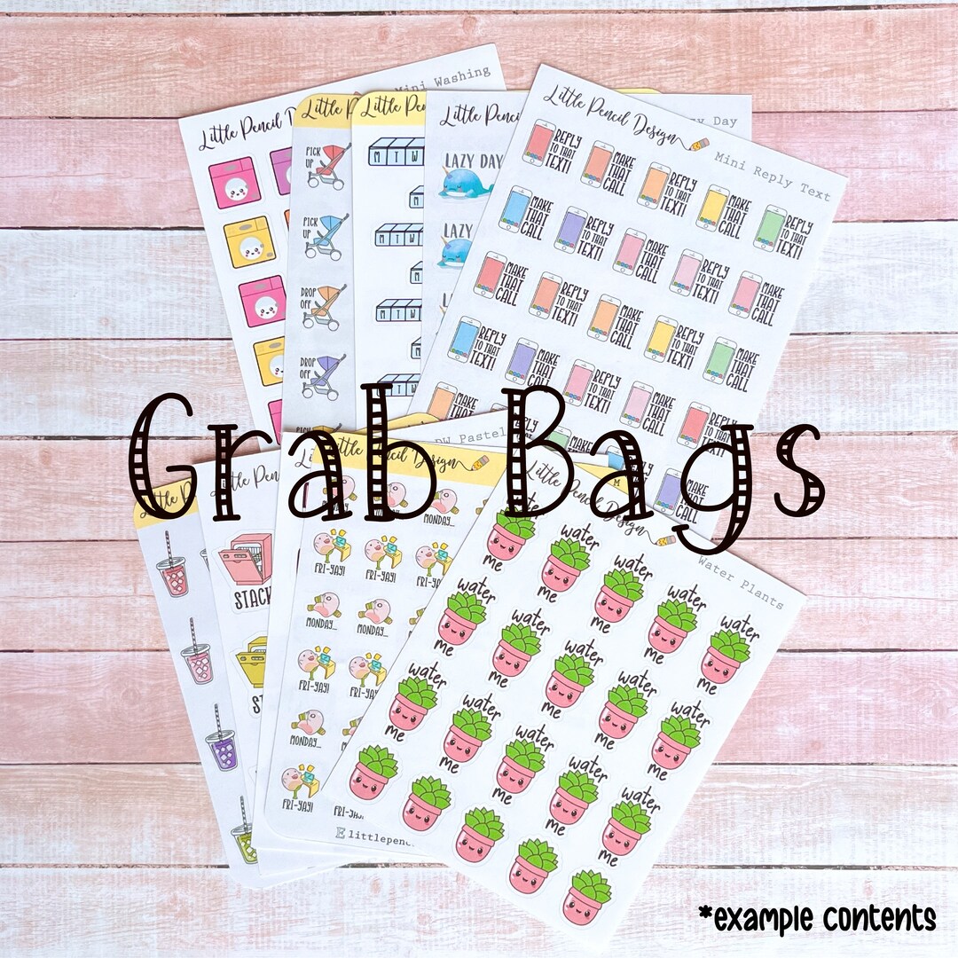 Sticker Sheet Grab Bag Planner Stickers Gloss Matt Stickers - Etsy