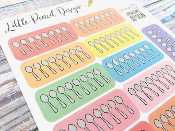 Spoonie Planner Stickers Spoon Tracker Happy Planner | Etsy
