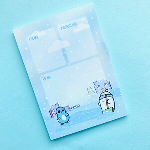 Kawaii A6 Notepad Flump Winter Pad Hand Drawn Character Kawaii Notepad ...