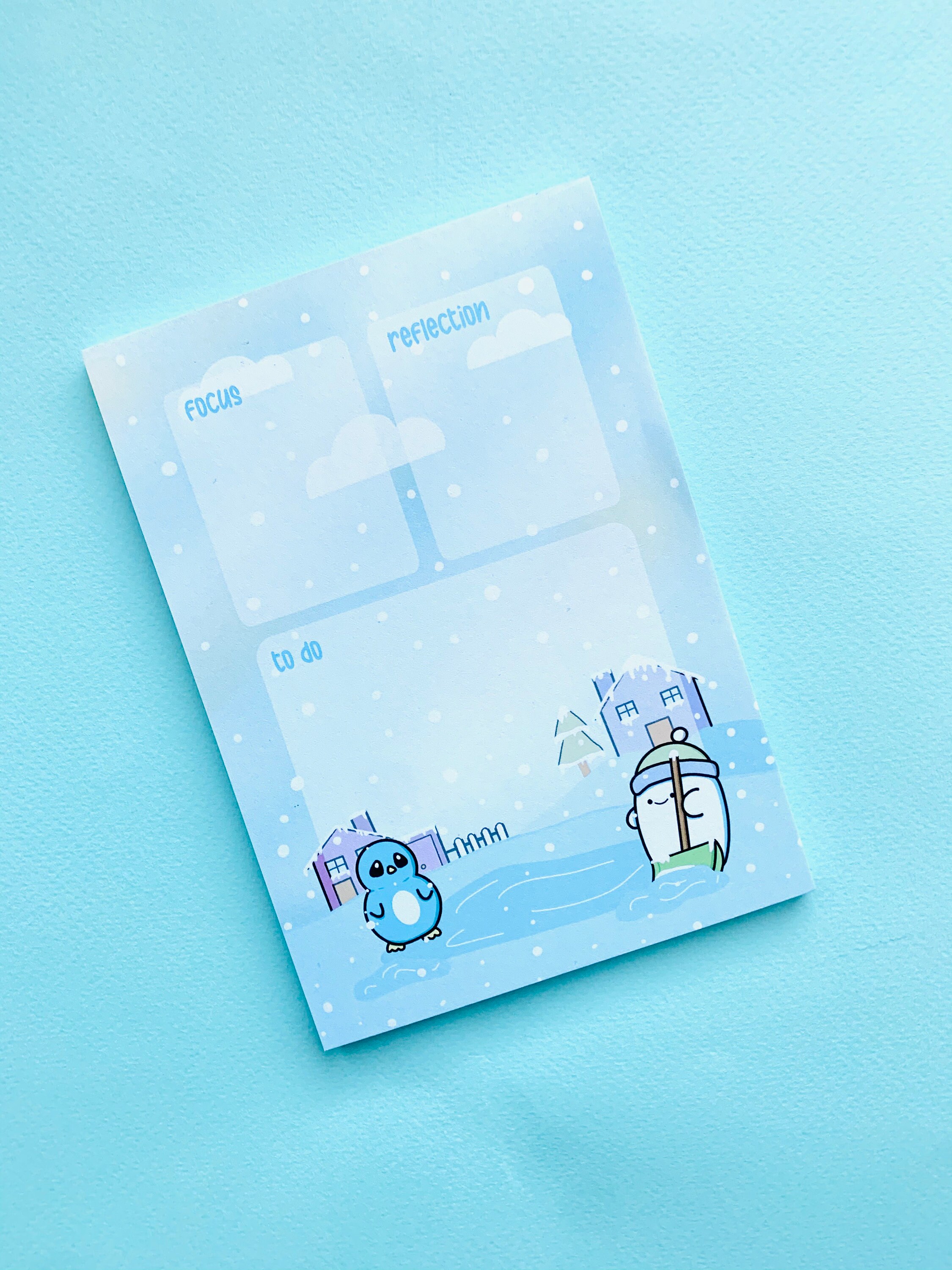 Kawaii A6 Notepad Flump Winter Pad Hand Drawn Character | Etsy