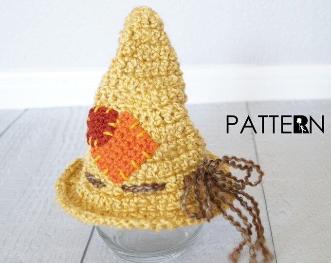 Scarecrow Crochet Pattern - Witch Hat Crochet Pattern - Scarecrow Hat ...