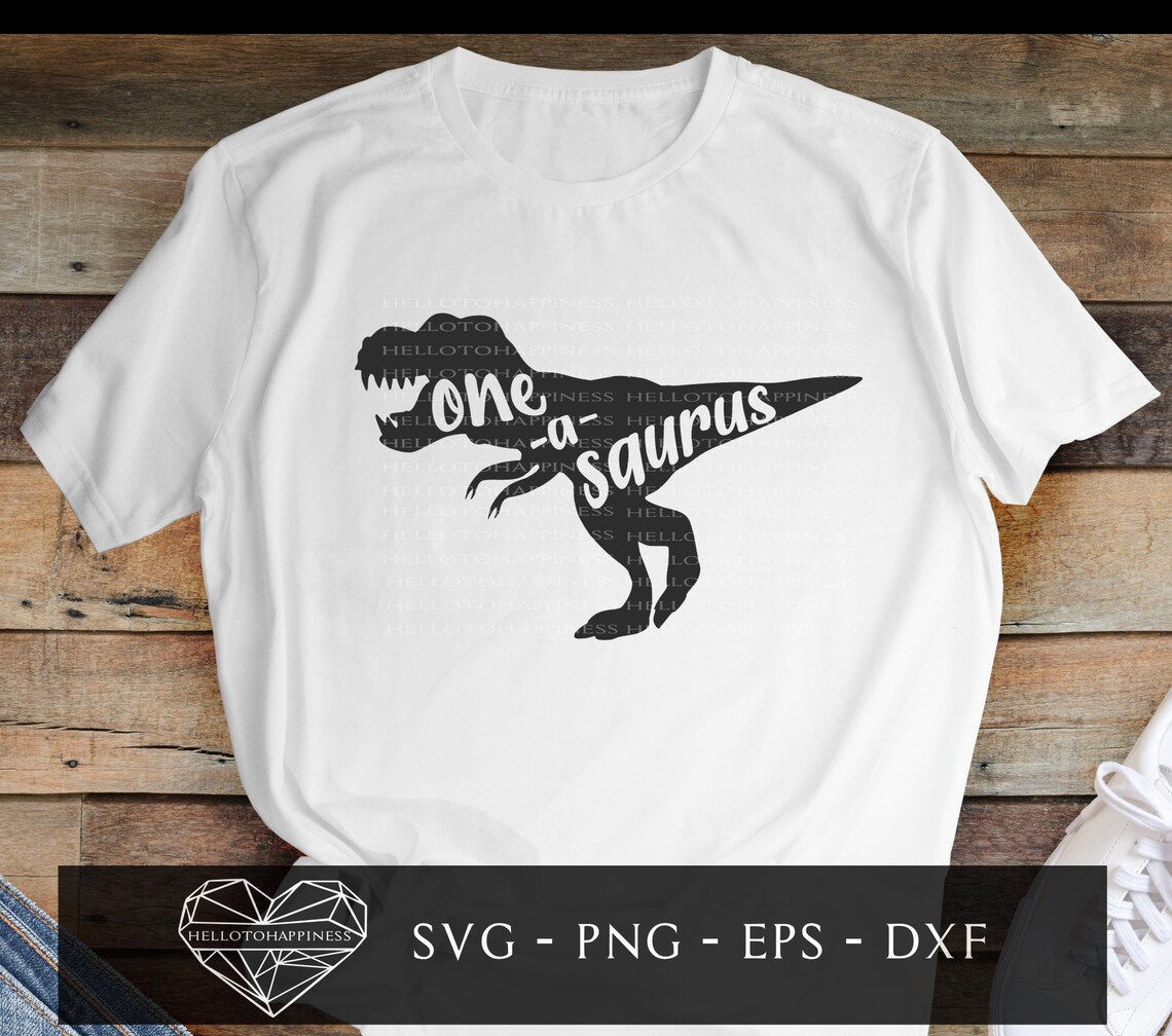 1 Year Old Birthday, One-a-saurus, T-rex Dinosaur Tyrannosaurus Rex ...