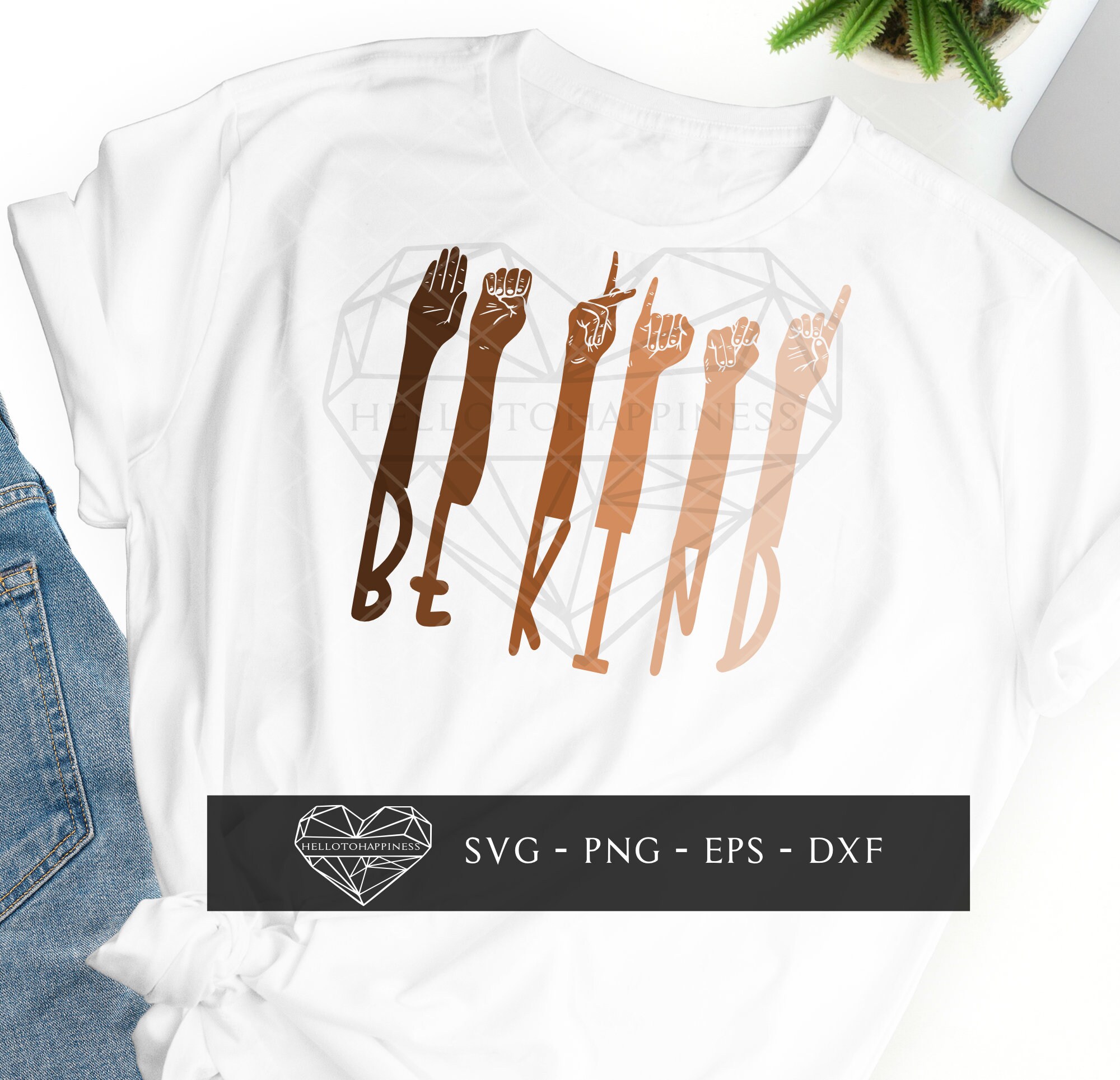 Be Kind Brown Hands Sign Language Black Lives Matter BLM - Etsy