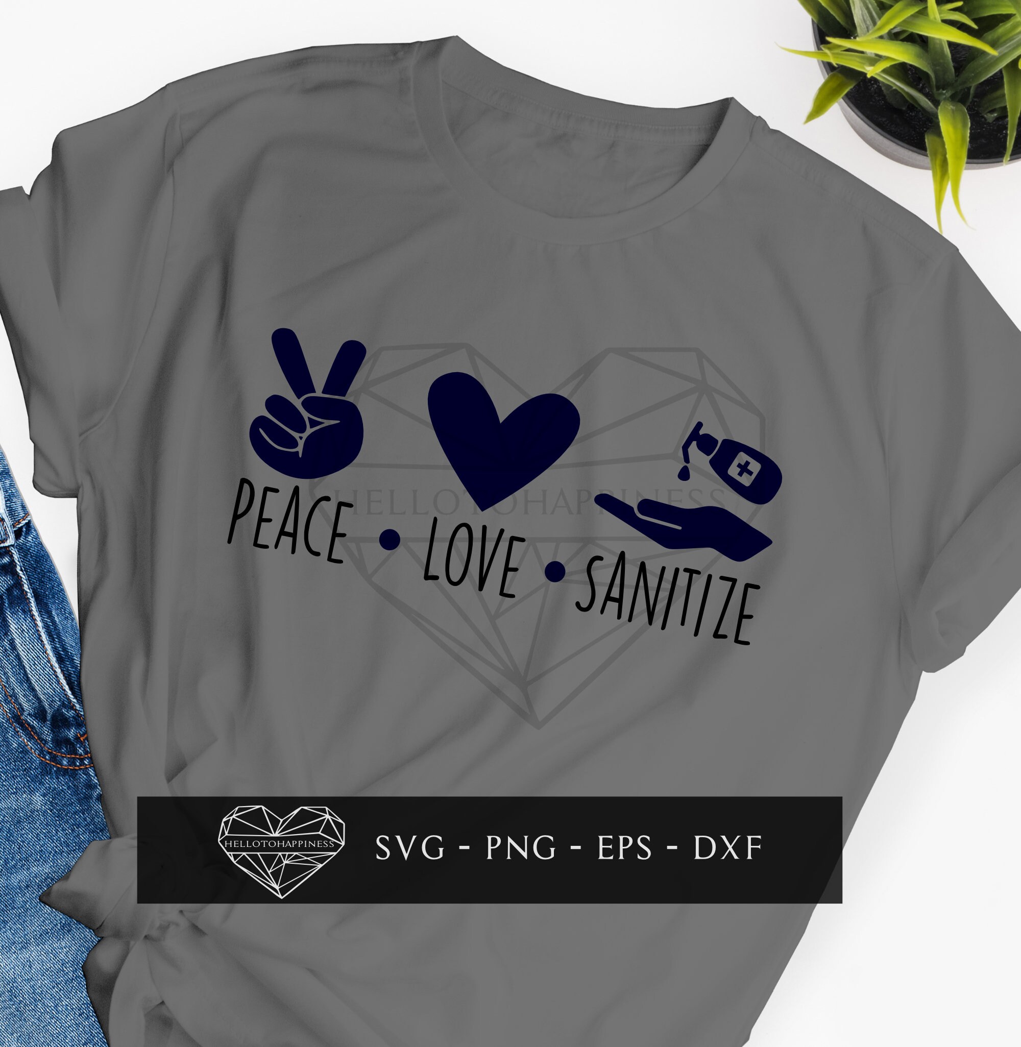 Peace Love Sanitize Funny Cheeky COVID Nursing Wash Hands Sanitizer SVG ...