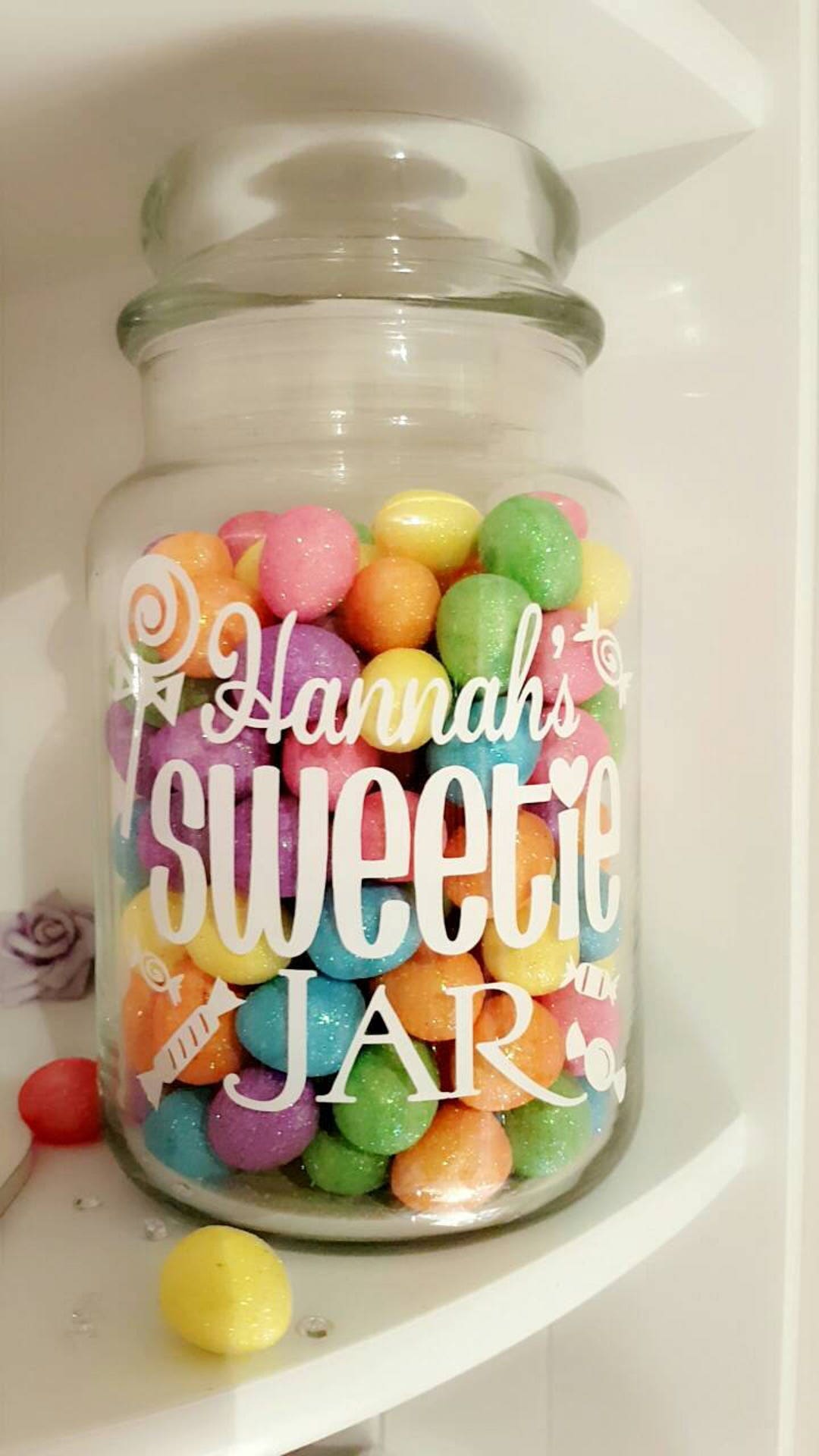 Personalised Sticker/label/decal for Sweet Jar... Add Your Own Name ...