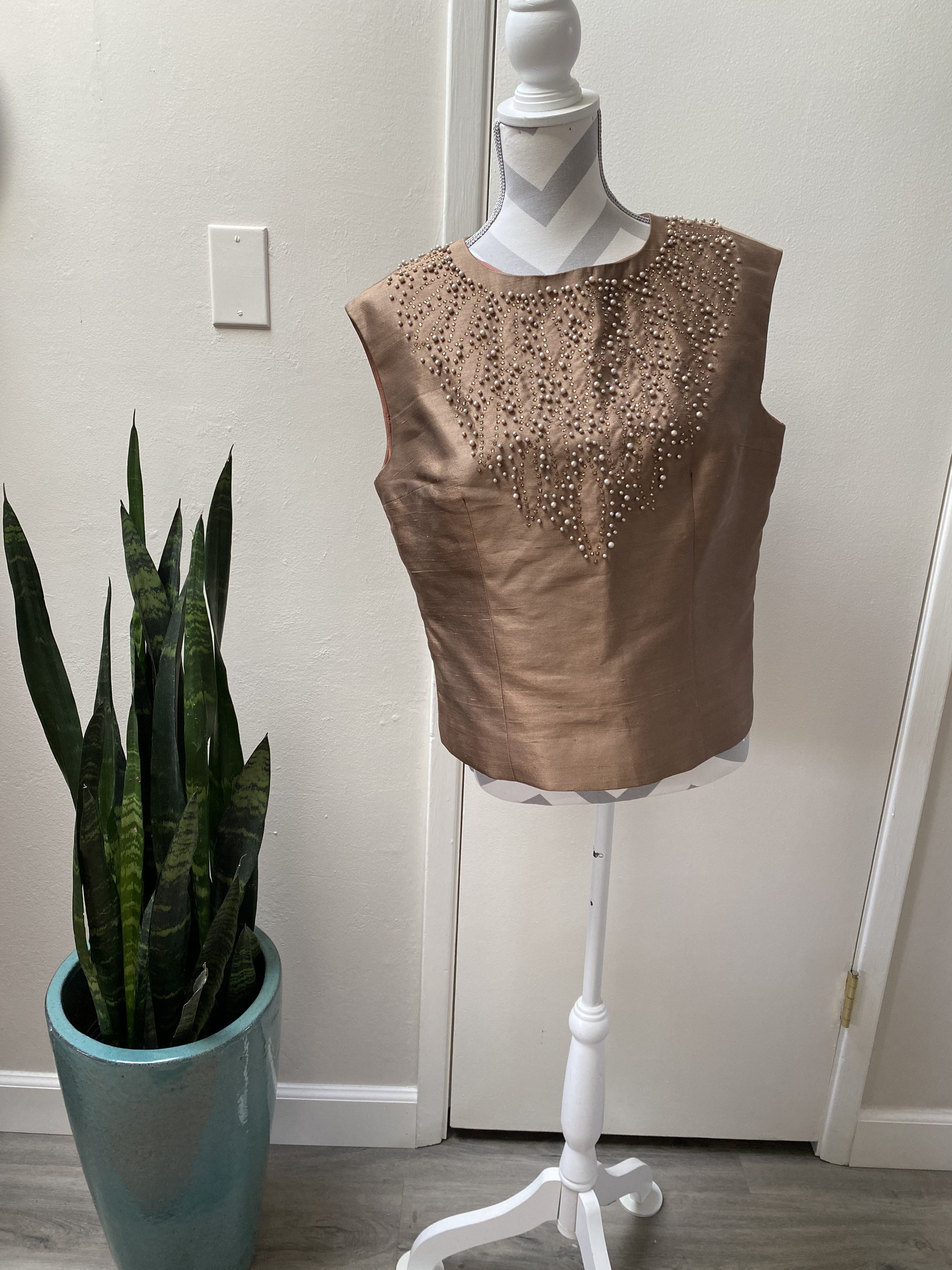 Vintage 1960’s Embellished Copper Bronze Top - Etsy