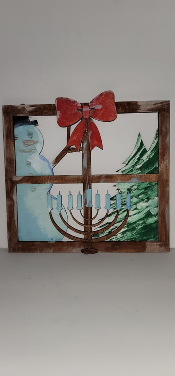 Svg Laser Cut File of a Winter Scene Snowman Looking in Your | Etsy