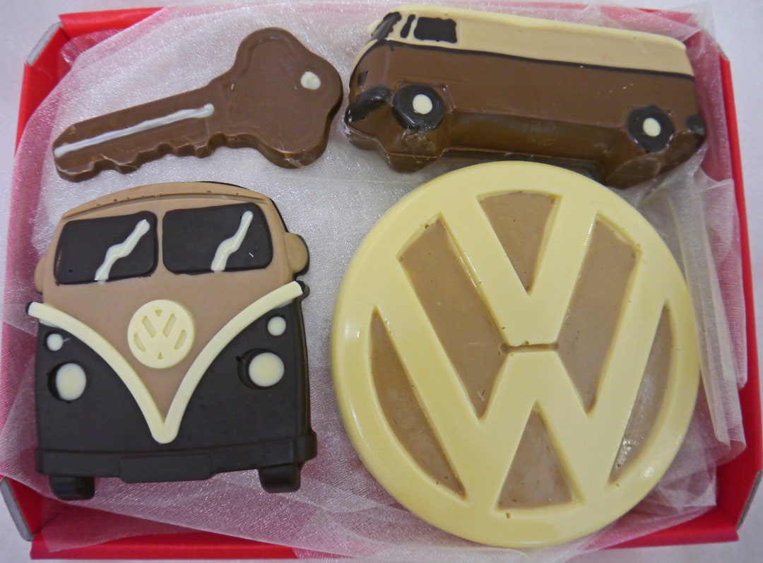 Hand-made Belgian Chocolate VW Campervan Gift Hamper Box, Van, VW Badge ...
