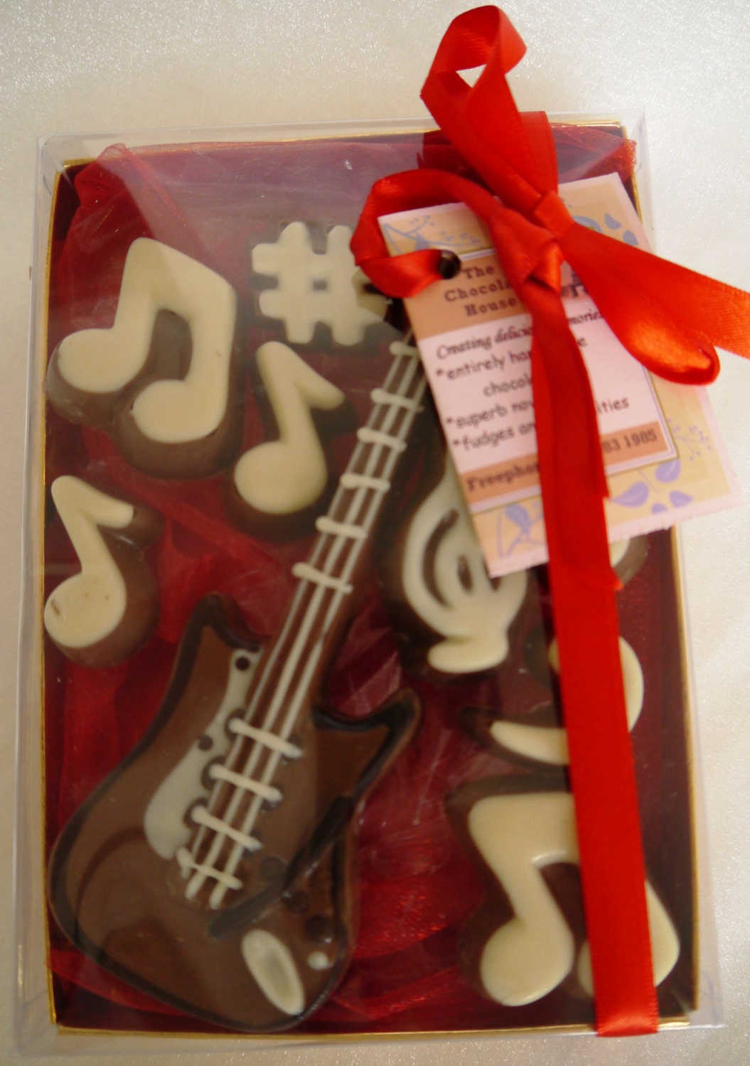 Hand-made Belgian Chocolate Electric Guitar and Musical Notes - Etsy UK