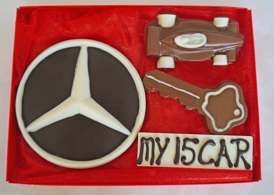 Hand-made Belgian Chocolate Mercedes Badge,key, Number Plate & Car Gift ...