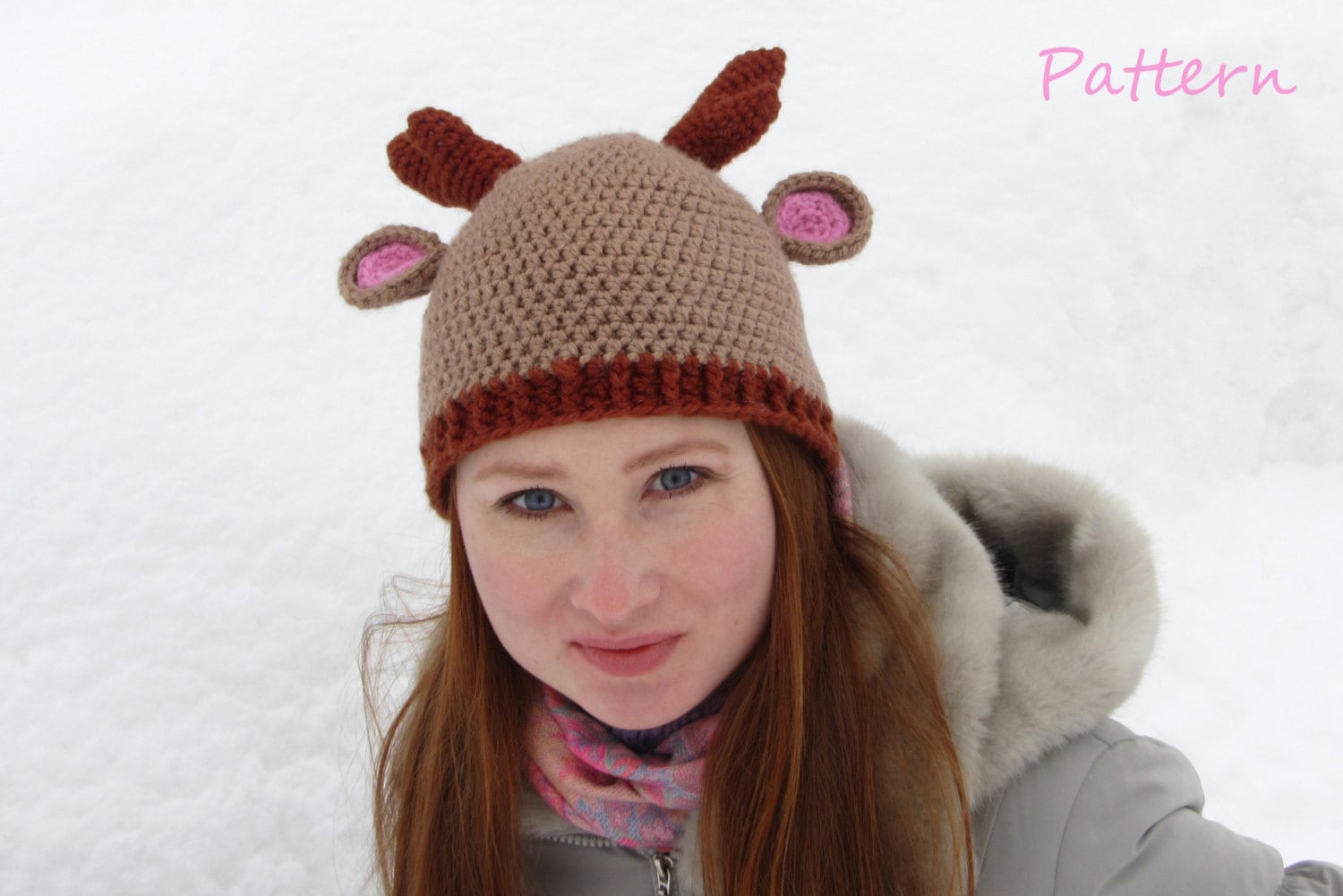 Crochet Pattern for Deer Antlers Hat Elk Beanie Design PDF - Etsy Norway