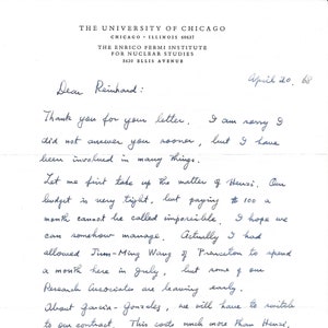 Original 1968 Nobel Prize Winner Yoichiro Nambu (1921-2015) Japanese ...