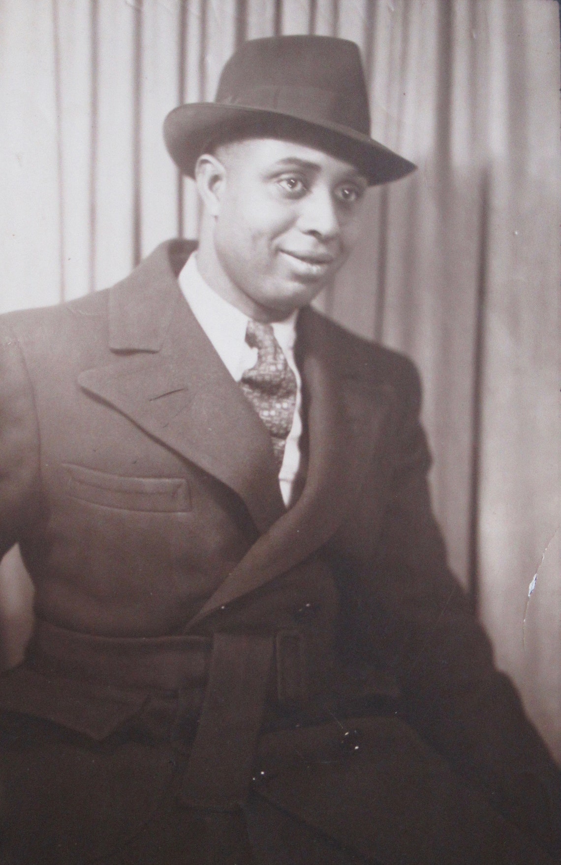 Vintage 1940's African American Dapper Black Man With Hat | Etsy