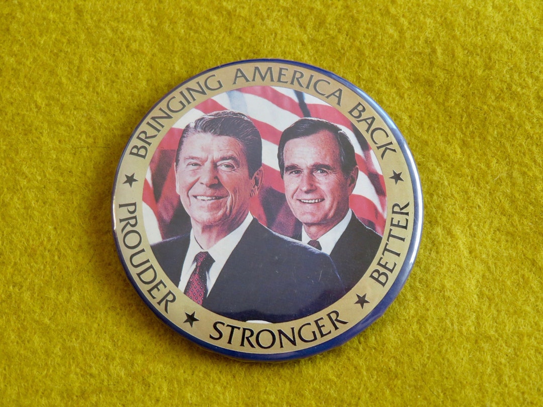 Original 1980 Ronald Reagan George Bush Presidential Campaign Pin Back ...