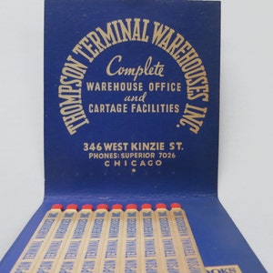 1920's Thompson Terminal Warehouses Chicago Oversized Feature Match ...