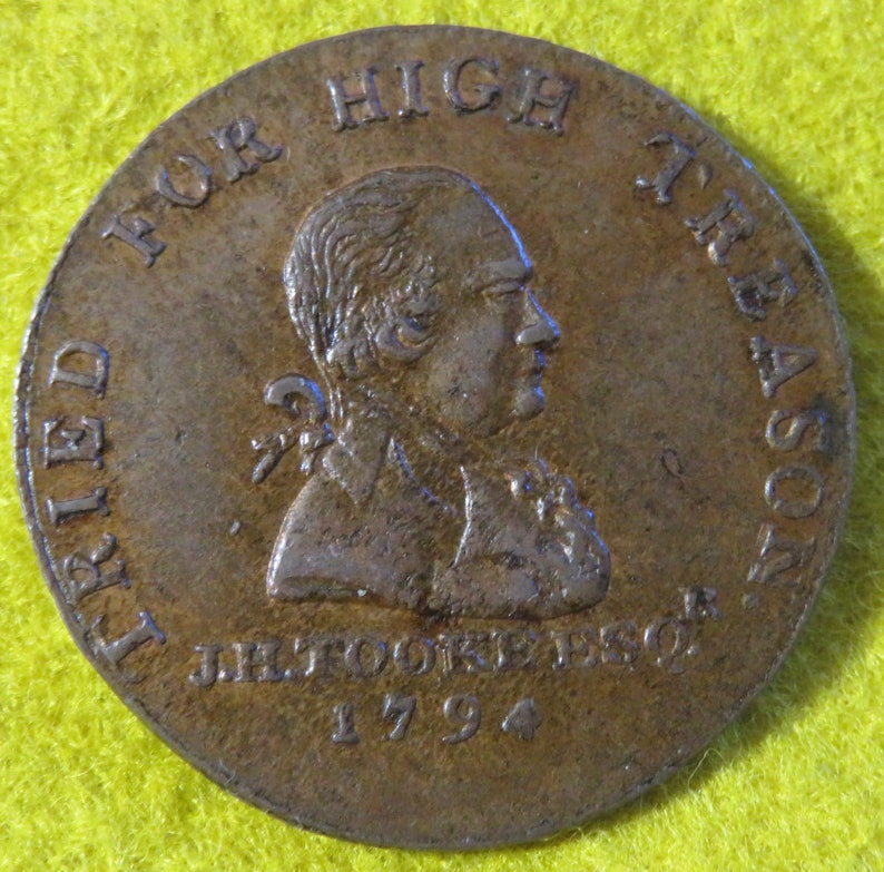 1794 Middlesex John Horne Tooke Tried for Treason Half Penny Token - Etsy
