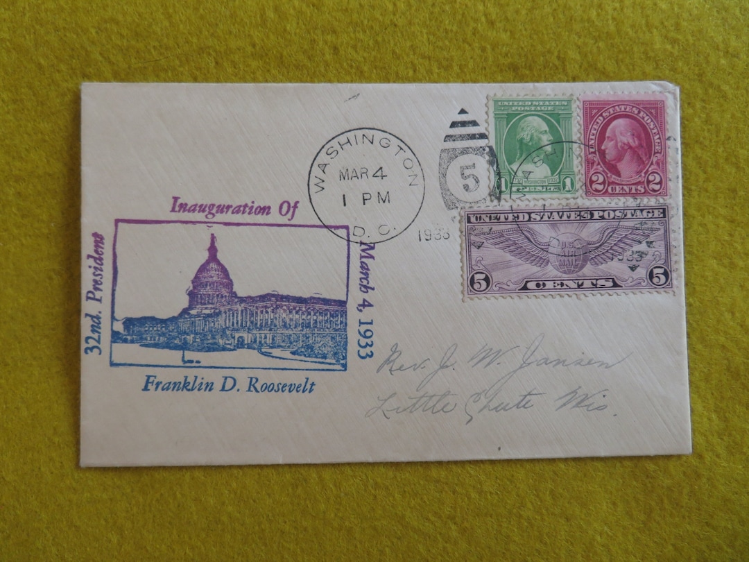 March 4, 1933 Inauguration of Franklin Delano Roosevelt FDR Postal ...
